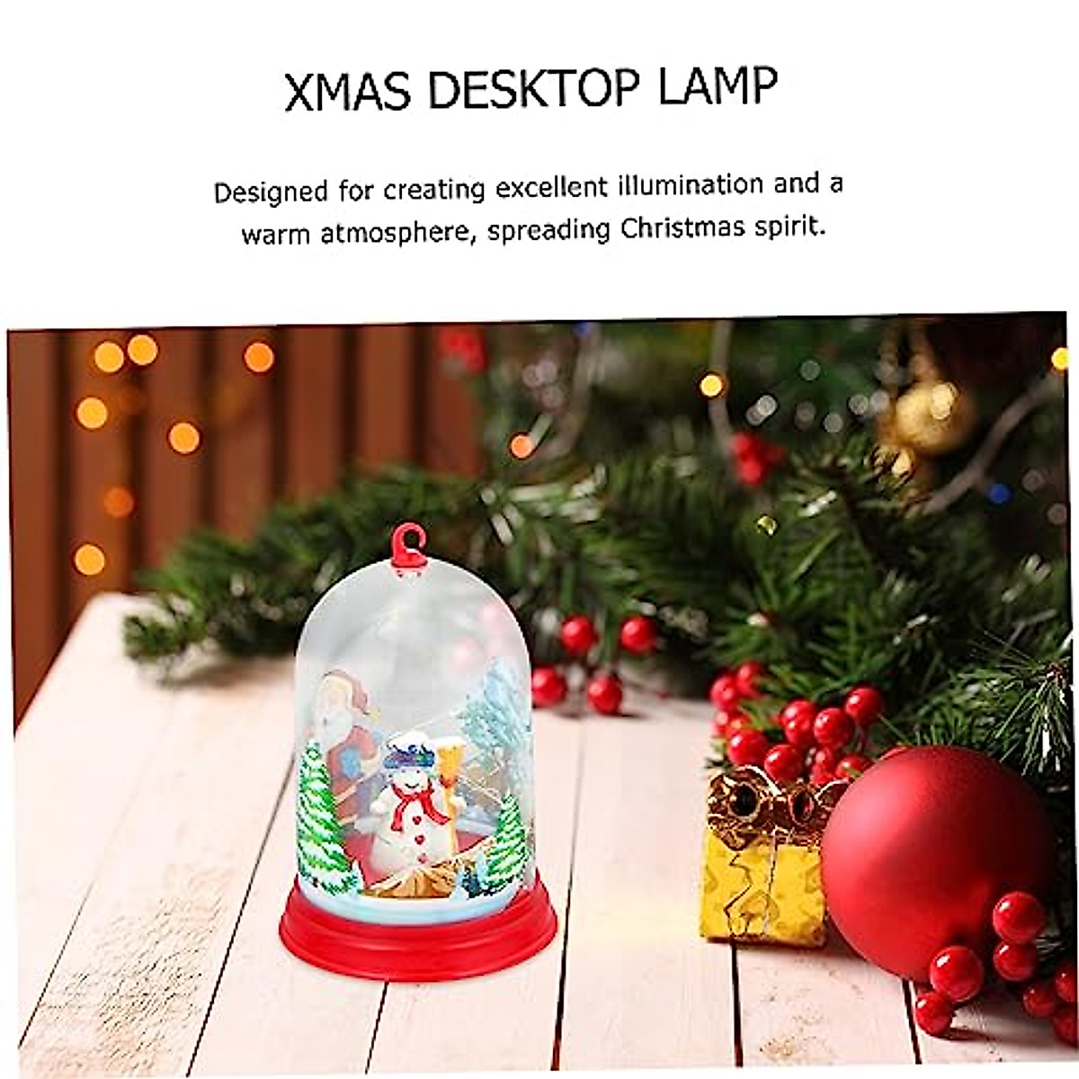 Gadpiparty Christmas Glow Night Lights Christmas Snow Globes Mini Christmas Tree Kids Decor Christmas Candle Lantern Xmas Party Bag Filler Light up Snow Globe Lantern Xmas Table Lamp Desktop