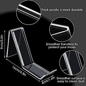 Jetec Acrylic Clear Shoe Display Stand Shoe Display Rack Holder Acrylic Display Stands Shoe Store Display Stands for Women's Sandal, Sports Shoes (24 Pieces)