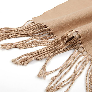 GERUNSI Cashmere Scarf Women Oversized Pashmina Large Warm Shawls Wraps 2 Tone Solid Color for Autumn Winter 78"x27"