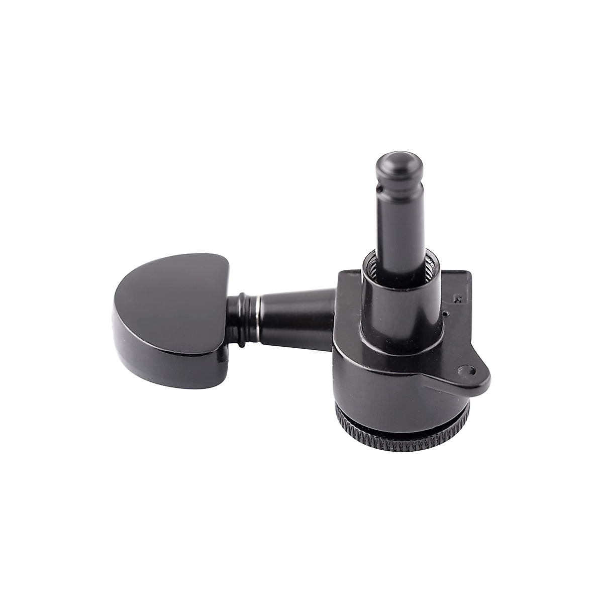 Metallor Locking Guitar String Tuning Pegs Tuning Keys Machine Heads Tuners 1:18 Gear Ratio 6 In Line for Right Handed Electric Guitar or Acoustic Guitar Parts Accessories Half Round Head Black.