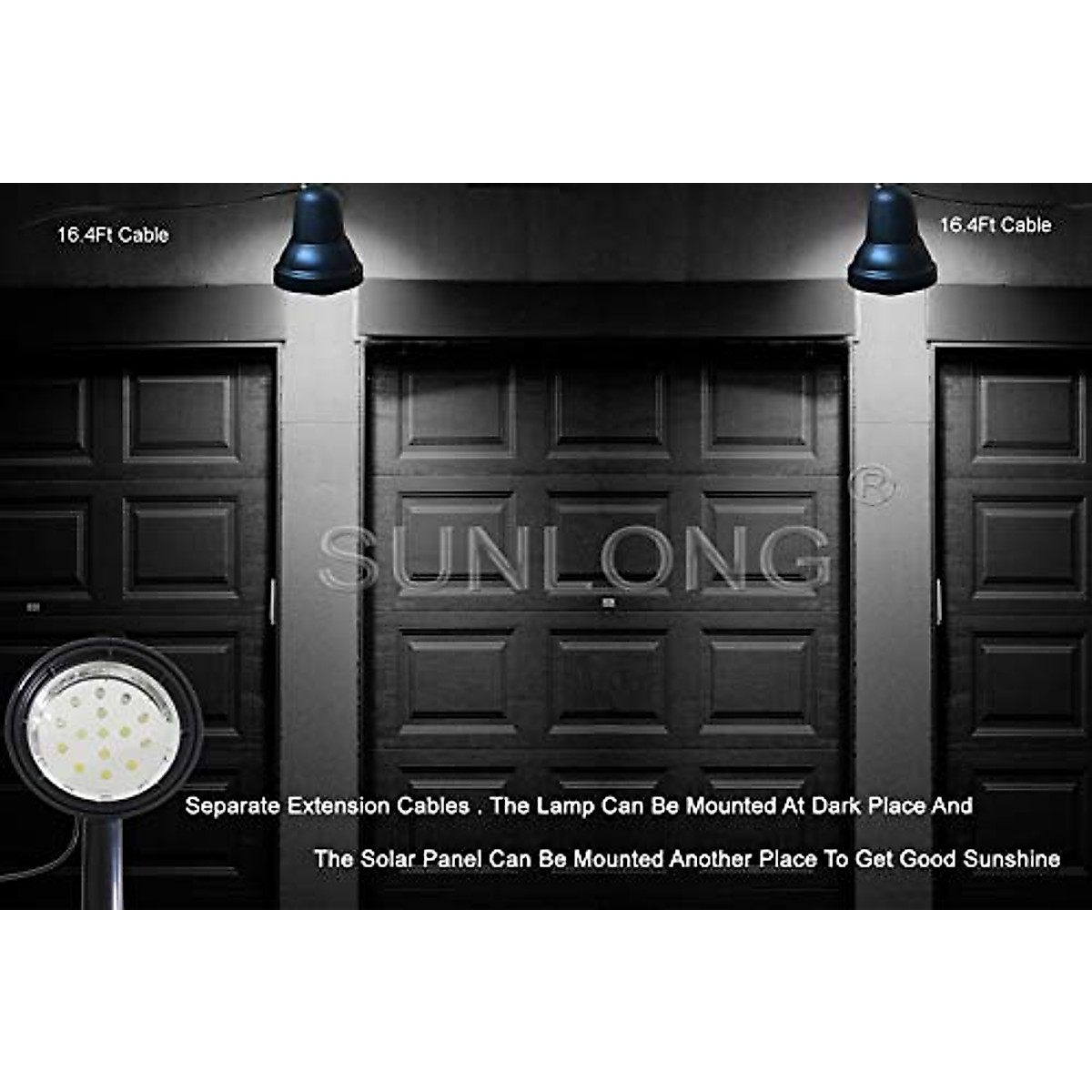 Solar Powered Spot Lights Outdoor Waterproof 2 in 1 Bright Solar SpotLights Power Adjustable for Flag Yard Flagpole Landscape Dusk to Dawn White