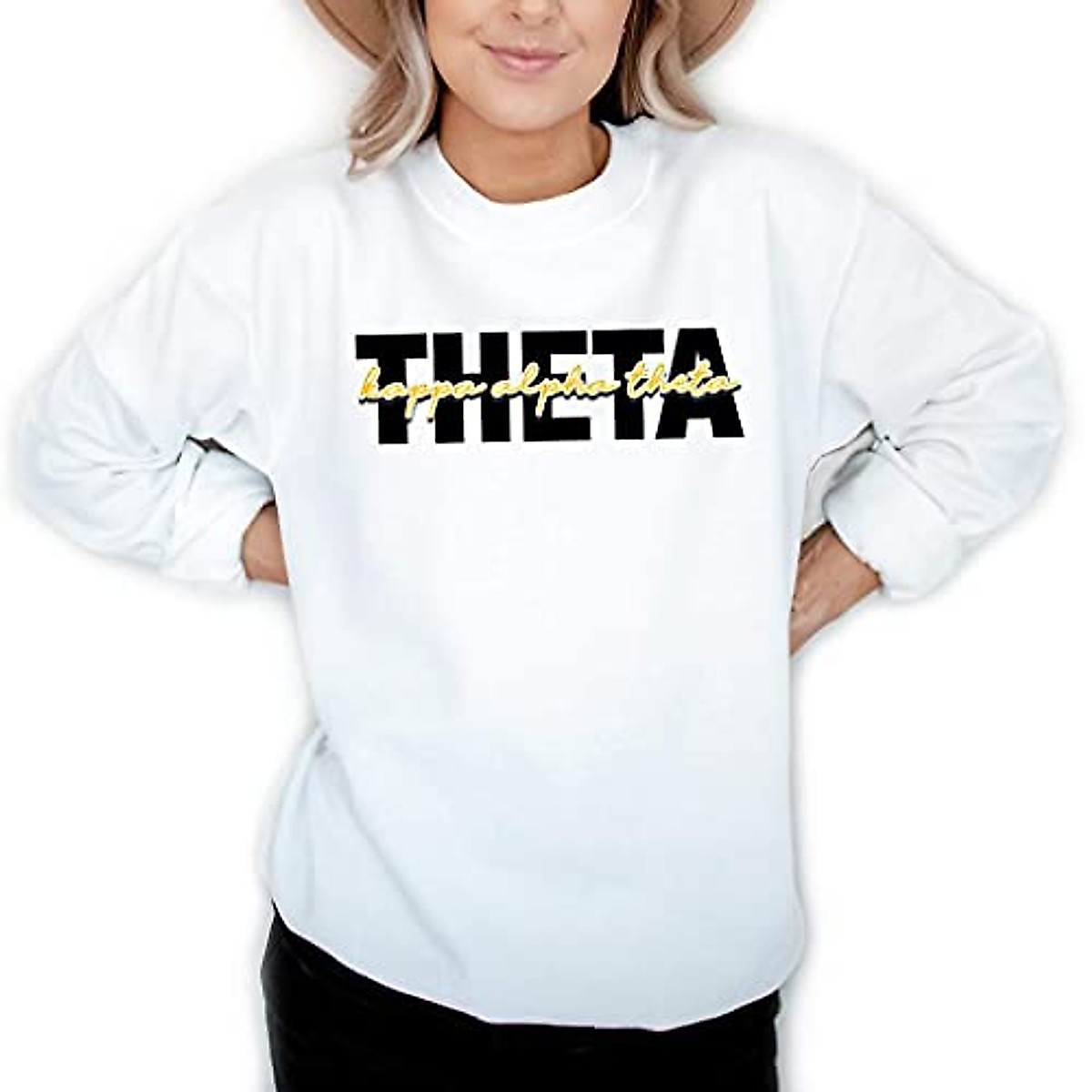 Kappa Alpha Theta Signature Sweatshirt (Medium) White
