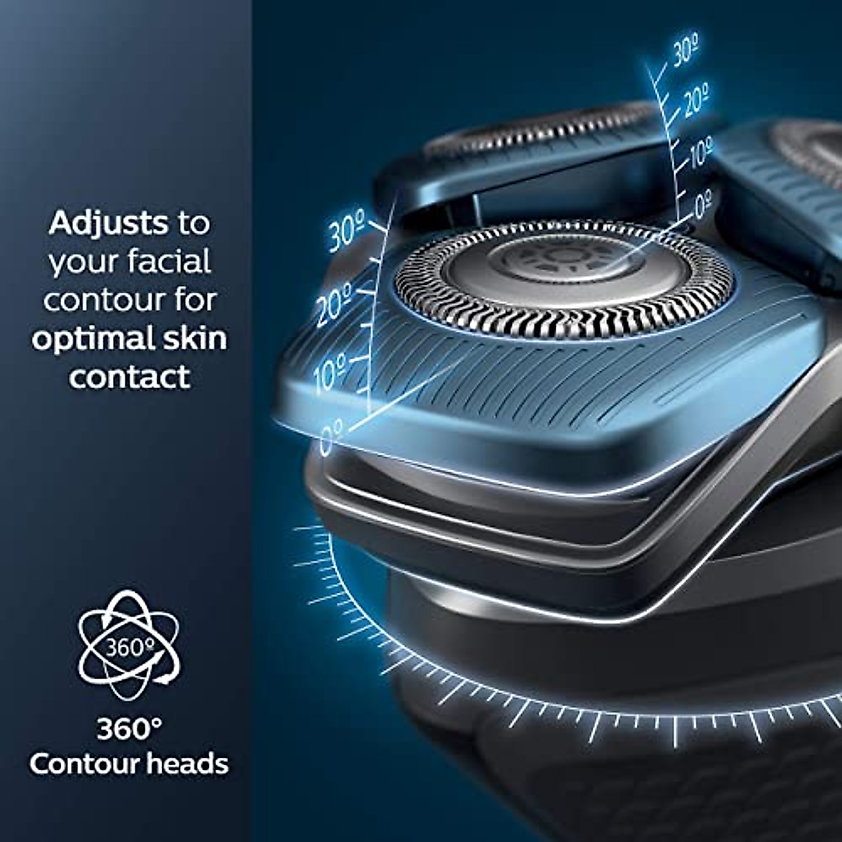 Philips Norelco Shaver for Men, Electric Rechargeable Wet & Dry Cordless Shaver Series 7000 with ComfortGlide Rings and Pop-Up Trimmer, Charging Stand, Quick Clean Pod