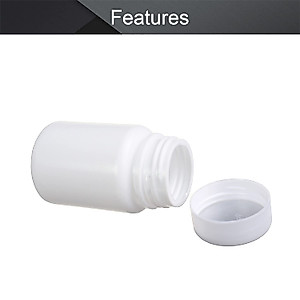 Utoolmart 50Pcs Plastic Solid Powder Medicine Pill Cylindrical Chemical Container Reagent Bottle, 80ml Wide Mouth Sample Sealing Liquid Storage Container