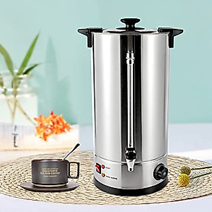 20L/5.28gal Commercial Coffee Urn Stainless Steel Hot Beverage Dispenser Hot Water Boiler Container Tea Urn for Cafes, Buffets, Offices Commercial