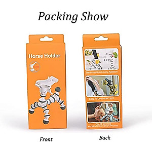 Tomson Phone Holder Car Holder Portable 3D Cartoon Horse Zebra Clip Lazy Phone Holder Cradle Tripod Stand Mount for iPhone 7plus 6 6plus All Mobile Phone Adjustable Holder Children Gift(White+Grey)