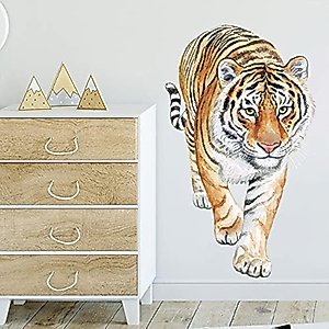 CozyDecor Tiger Wall Decal for Home Living Room Bedroom Kids Room Play Room, Tiger Decorations