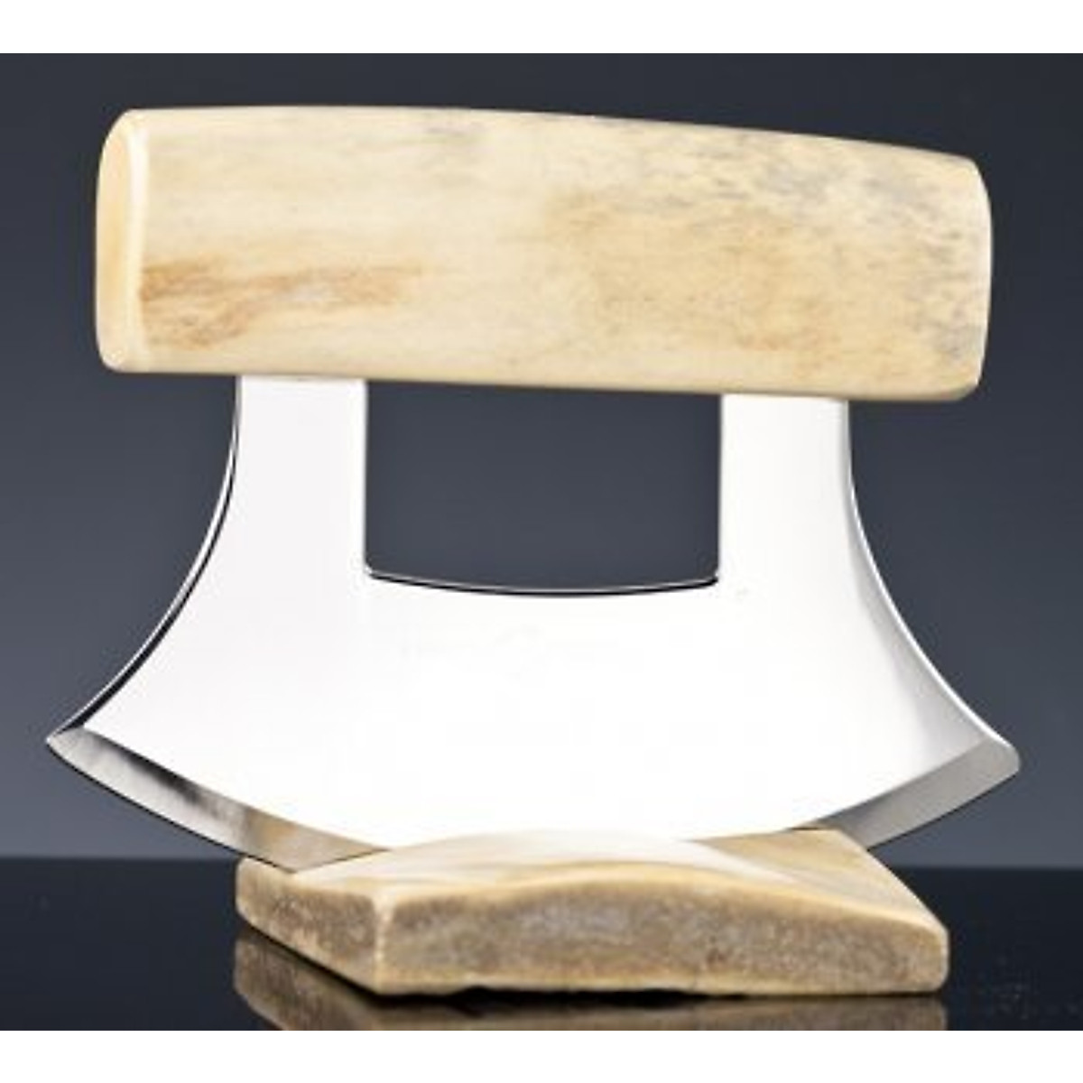 B merry Studios Made in Alaska Polished Moose Antler Ulu Knife