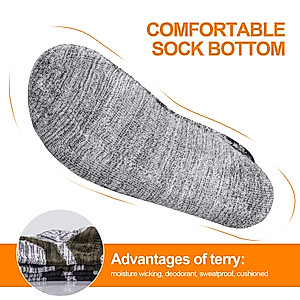 YUEDGE Women's Hiking Socks Moisture Wicking Athletic Socks Padded Work Boot Socks Casual Cotton Socks for Women Size 6-9, 5 Pairs