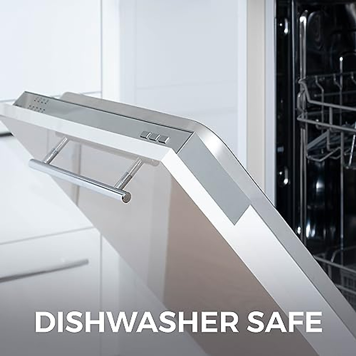 Home Genie 100% BPA-Free Reversible Cutting Board Set of 3, Dishwasher Safe, Slip Resistant Handle Border, Juice Grooves, Durable Large Plastic Chopping Boards for Kitchen, Cooking Food, Pitch Black