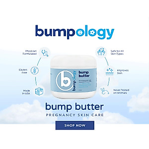 Bumpology Bump Butter Stretch Mark Moisturize Cream | 2-in-1 Powerful Butters + Oils | Made in USA | Physician Formulated | Hydrating Body Cream Butter Lotion | 4 Ounces
