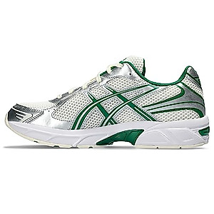 ASICS Gel-1130 Sneakers, Cream/Kale, White, Green, 5 US Women/4 US Men