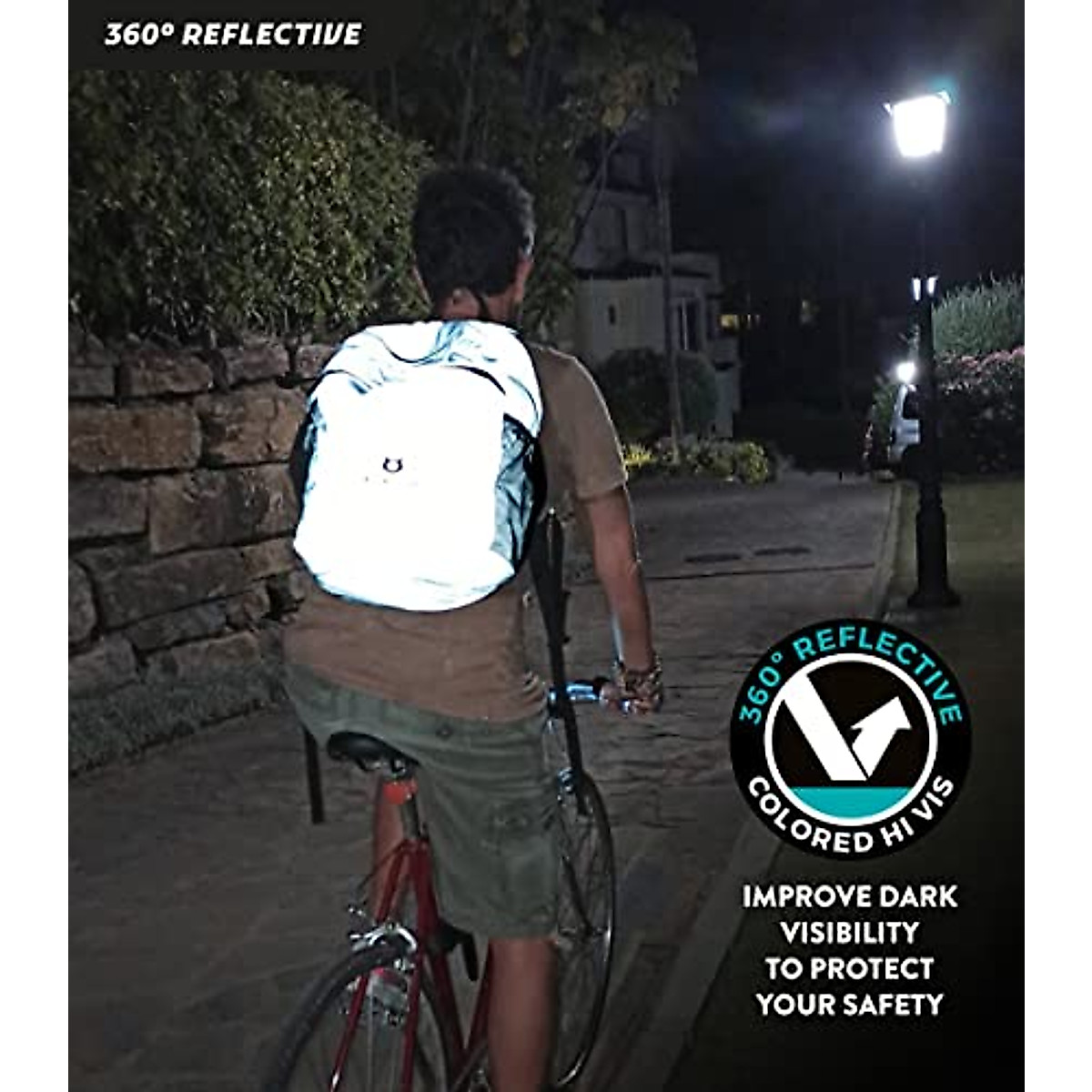 VIEM Reflective Backpack for Men and Women, Sport and Casual for Everyday Use, Travel Backpack, Foldable, Motorcycle Safety
