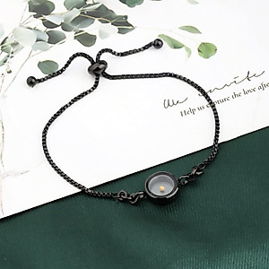 FAADBUK Christian Gift Mustard Seed Necklace Mustard Seed Earrings Mustard Seed Bracelet Religious Inspirational Jewelry For Friend Family (Mustard Seed Br-BL)