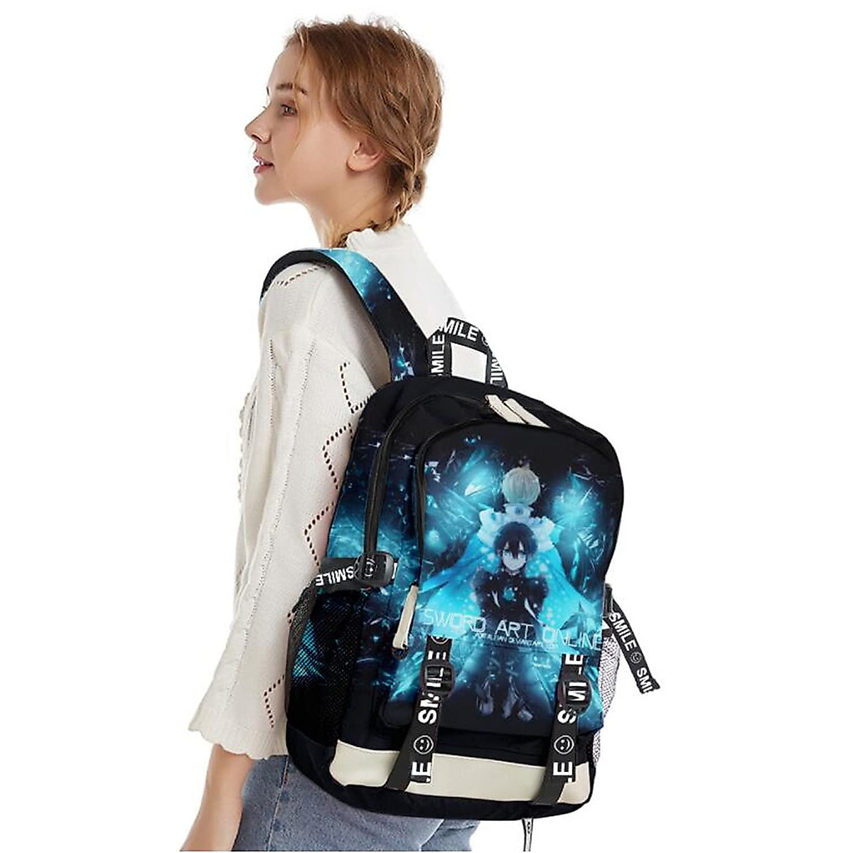 WANHONGYUE Anime Sword Art Online SAO 3D Printed Backpack School Bag Boys Girls Student Laptop Rucksack Casual Daypack Bookbag 1157/9