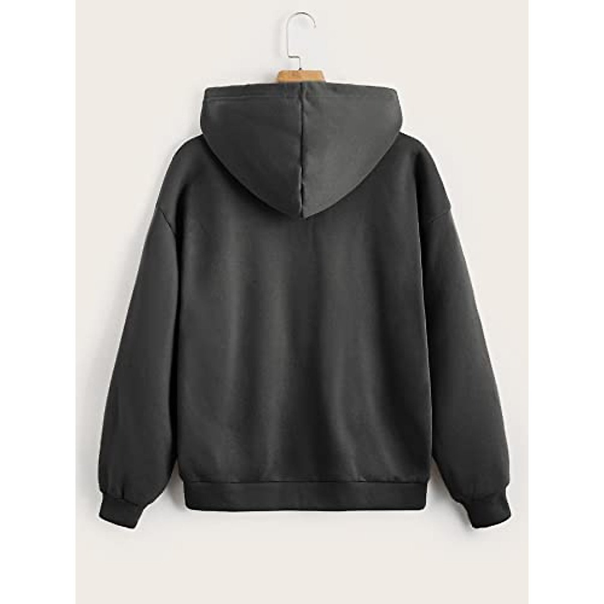 SOLY HUX Women's Zip Up Y2k Hoodies Jacket Star Print Graphic Drawstring Long Sleeve Sweatshirt Dark Grey Star M