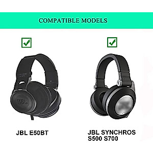 E50BT Replacement Ear Pad Earpad Cushion Cover Compatible with JBL SYNCHROS E50BT E50 S500 S700 Wireless Headphones (Black)