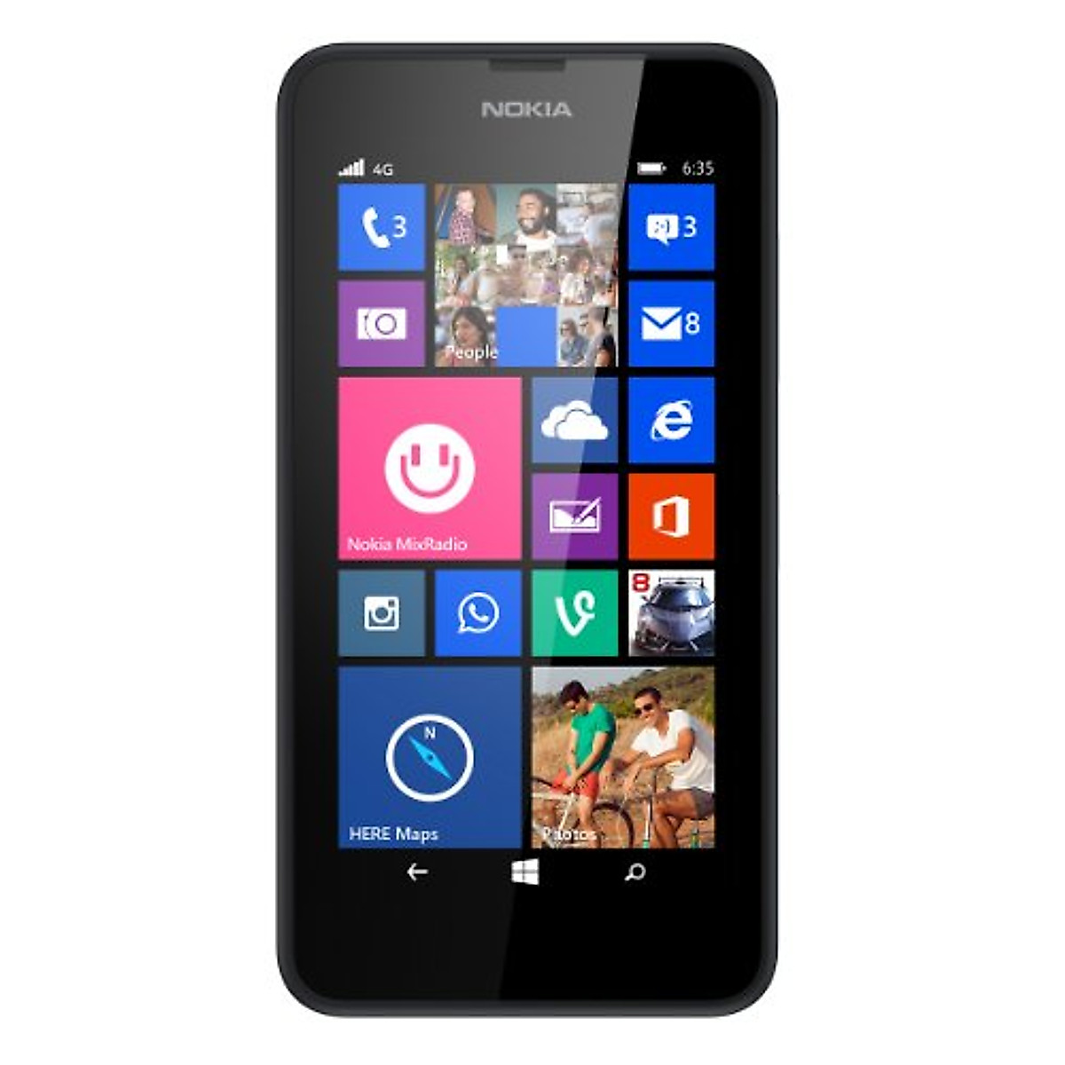 Nokia Lumia 635 8GB Unlocked GSM 4G LTE Windows 8.1 Quad-Core Phone - Black