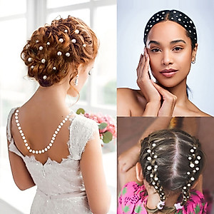 2744 Pcs Hair Pearls Stick On, Self Adhesive Pearls Stickers, Stick On Pearls, Hair Gems Stick On, Face Pearls, Face Gems, Beige Pearl Stickers for Hair Face Makeup Nail DIY Crafts,Valentine's Day,Assorted Size