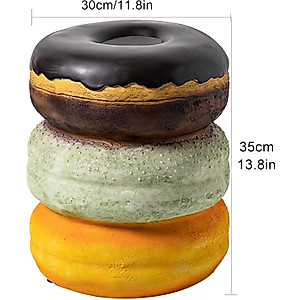 Tnfeeon Food Shoe Changing Stool, Simulated Food Stool Comfortable Retro for Home (Coffee Donut)