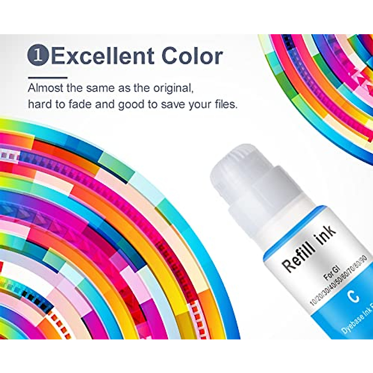 Primer Ink Compatible Canon GI-20 GI20 Refill Ink Kit for Canon PIXMA G5020 G6020 G7020 MegaTank Printers, 4-Pack Cyan