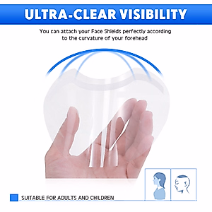 Honeydak 300 Pcs Makeup Shower Face Visors Permanent Microblading Supplies Disposable Plastic Shower Visor Clear Face Cover Water Visors for Hairspray Salon Eyelash Extensions Eyelid Aftercare