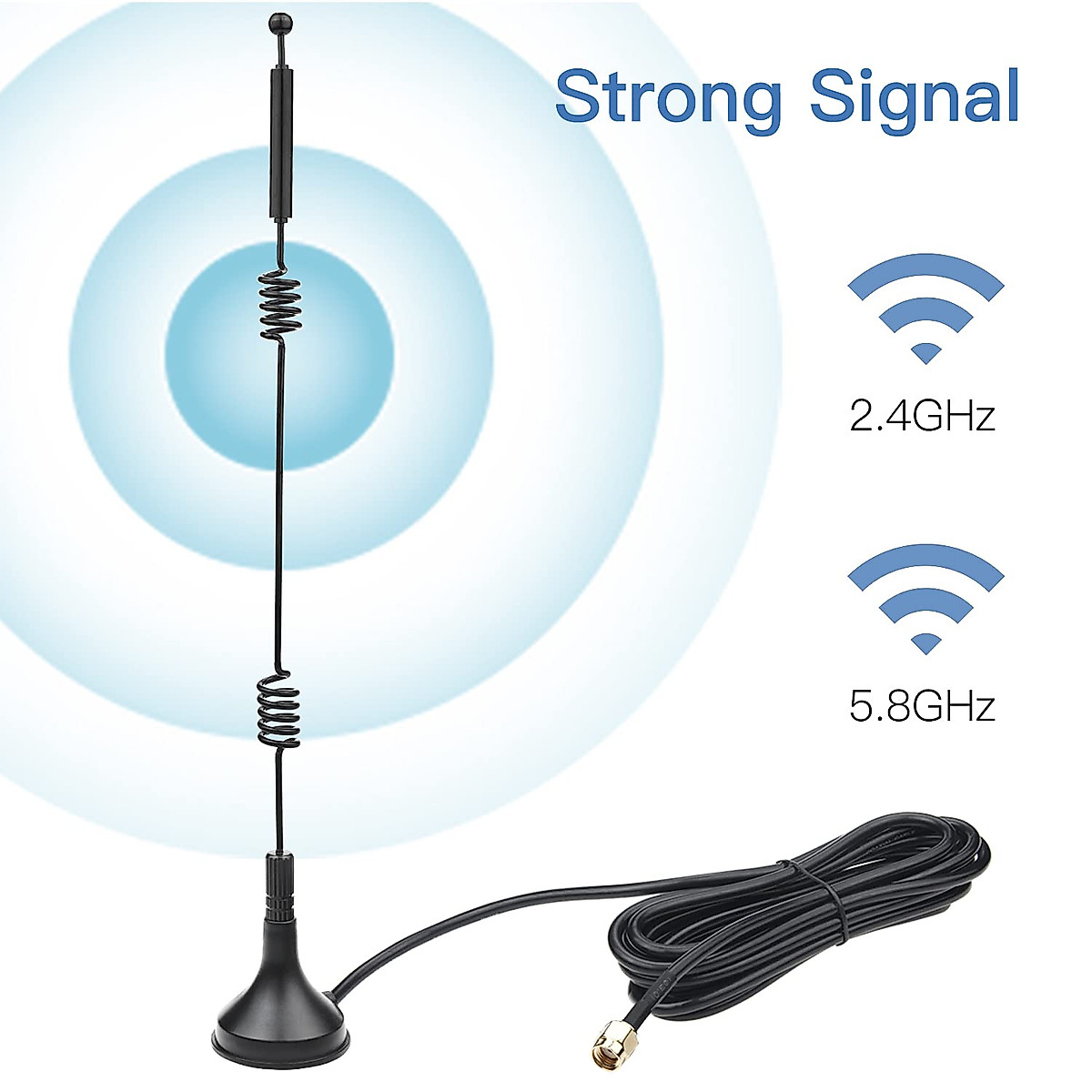 Tecreddy Wireless Camera Antenna WiFi Antenna 4-Pack Dual Band 2.4GHz 5GHz 5.8GHz 9dBi Magnetic Base MIMO RP-SMA Male Antenna for WiFi Router Wireless Network Card USB Adapter Security IP Camera