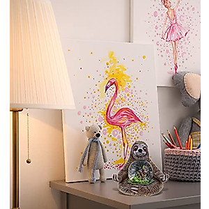 CoTa Global Sloth Snow Globe Decor - Beautiful Pink Sparkle Snow Sloth Figure Decor, Unique Snow Globes for Kids and Adults, Collectible Glitter Globes Ornament for Home, Birthday, Christmas - 45mm