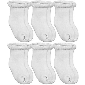 Kushies Newborn Terry Socks (White 6 pack, 0-3 Months)