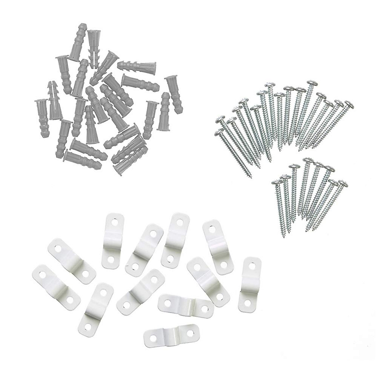 ClosetMaid 21775 12-Inch Support Brackets for Wire Shelving, 12-pack & 7561 Shelf Clips for Concrete Installation, 12-Pack, White