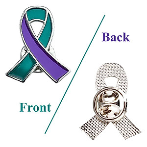 Suicide Prevention Awareness Ribbon Pin 25pcs Purple & Teal Enamel Pins