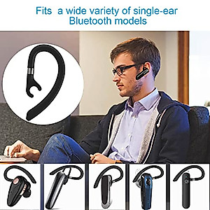 Replacement Ear Hooks for Earpiece, AMZLUV Solf Silicon Flexible Earpiece Clamp/Ear Loop Clips for Single-Ear Bluetooth Headset, Compatible with New Bee, Plantronics, and Other Brands-Set of 3 (Black)