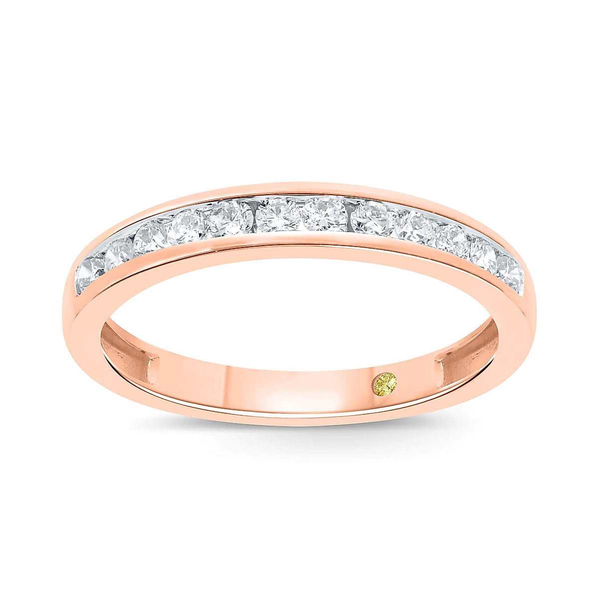 Lab Grown Wedding Diamond Band for Women | Classic Channel Set 10K Rose Gold 1/6 Carat Certified Diamond Anniversary Ring, Promise Band, Stackable Ring and Wedding Rings | Ring Size 5.5