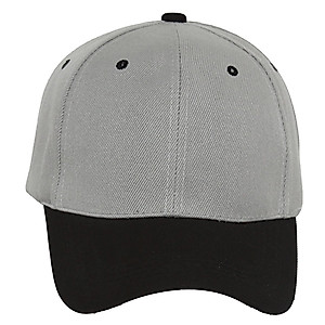 TOP HEADWEAR Two-Tone Adjustable Baseball Cap, Grey Black