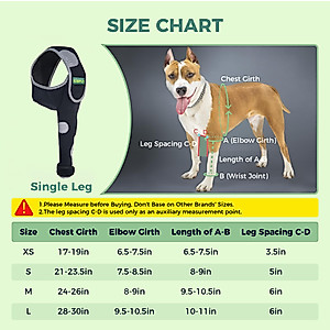 KISFLY Dog Elbow Brace Prevents Elbow Hygroma, Elbow Calluses, Arthritis, Dysplasia and Pressure Sores, with Reflective Material Makes Night Activities Safer- Right Leg L