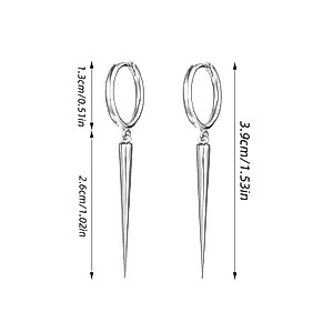 WUWEIJIAJIA Spike Dangle Drop Hoop Earrings for Women Men Sterling