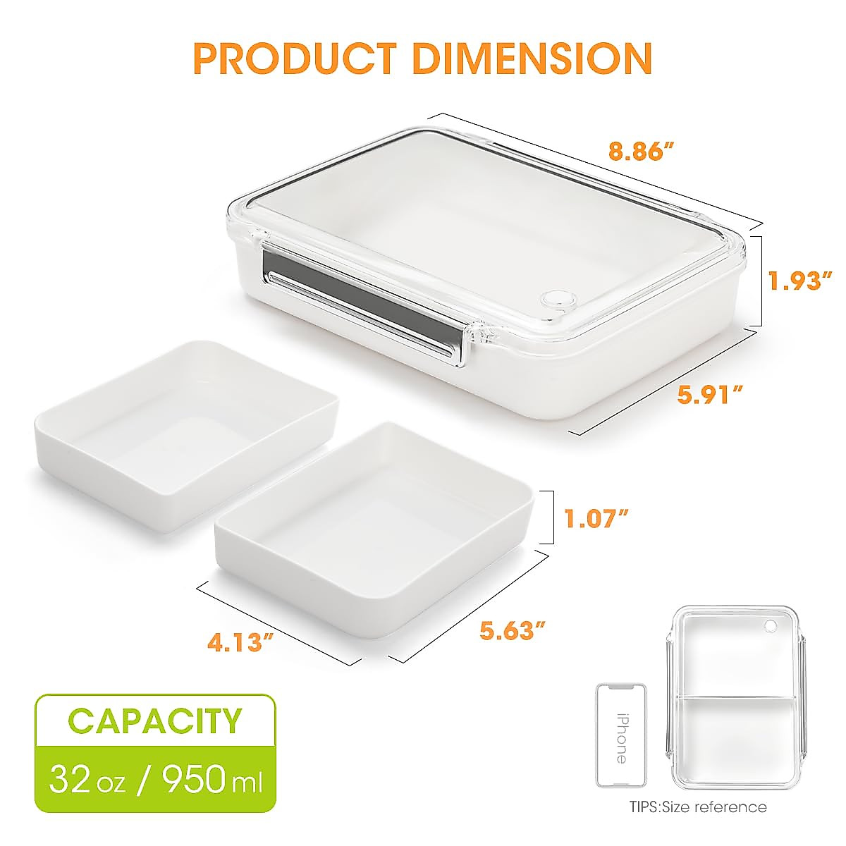 AIEVE Ham and Cheese Container for Fridge, Deli Meat Container for Fridge, Silicone Sealed Lunch Meat Storage Container for Fridge with Clear Lids, 8.86 Inches Long