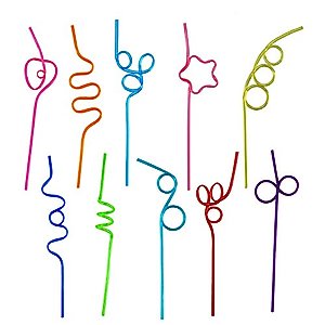 DLOnline Pack of 60 Crazy Loop Straws, Crazy Reusable Drinking Straws Silly Colorful Reusable Drinking Straws, Great For Parties, Carnivals, Fun, BPA and PFOA Free