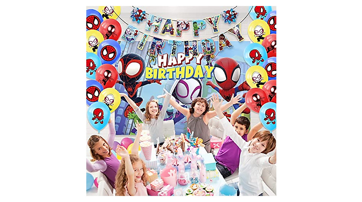 56PCS Spidey Birthday Supplies for Kids Parties