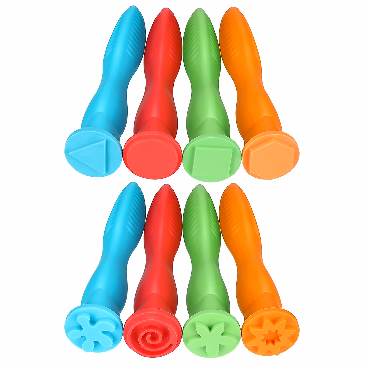 8 Pieces Triangle Grip Geometric Patterns Stampers Fun Paint and Dough Stampers DIY Textures Stampers for Kids Paint and Clay, Card Making, Educational, Learning, Decorating Supplies, 8 Patterns