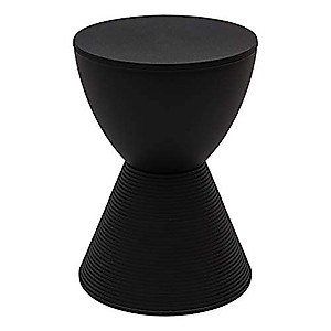 LeisureMod Modern Boyd Side Table Indoor and Outdoor Use, 16.75" H x 11.75" W x 11.75" D (Black)