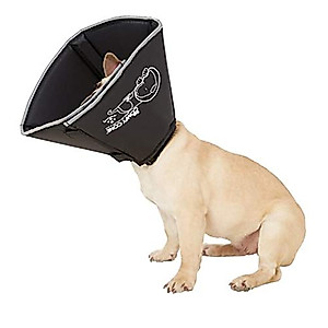 All Four Paws Comfy Cone Pet Cone for Dogs, Cats, Medium, Black - Comfortable Soft Dog Cone Collar Alternative for After Surgery, Wound Care, Spay, Neuter - Dog and Cat Recovery Collar