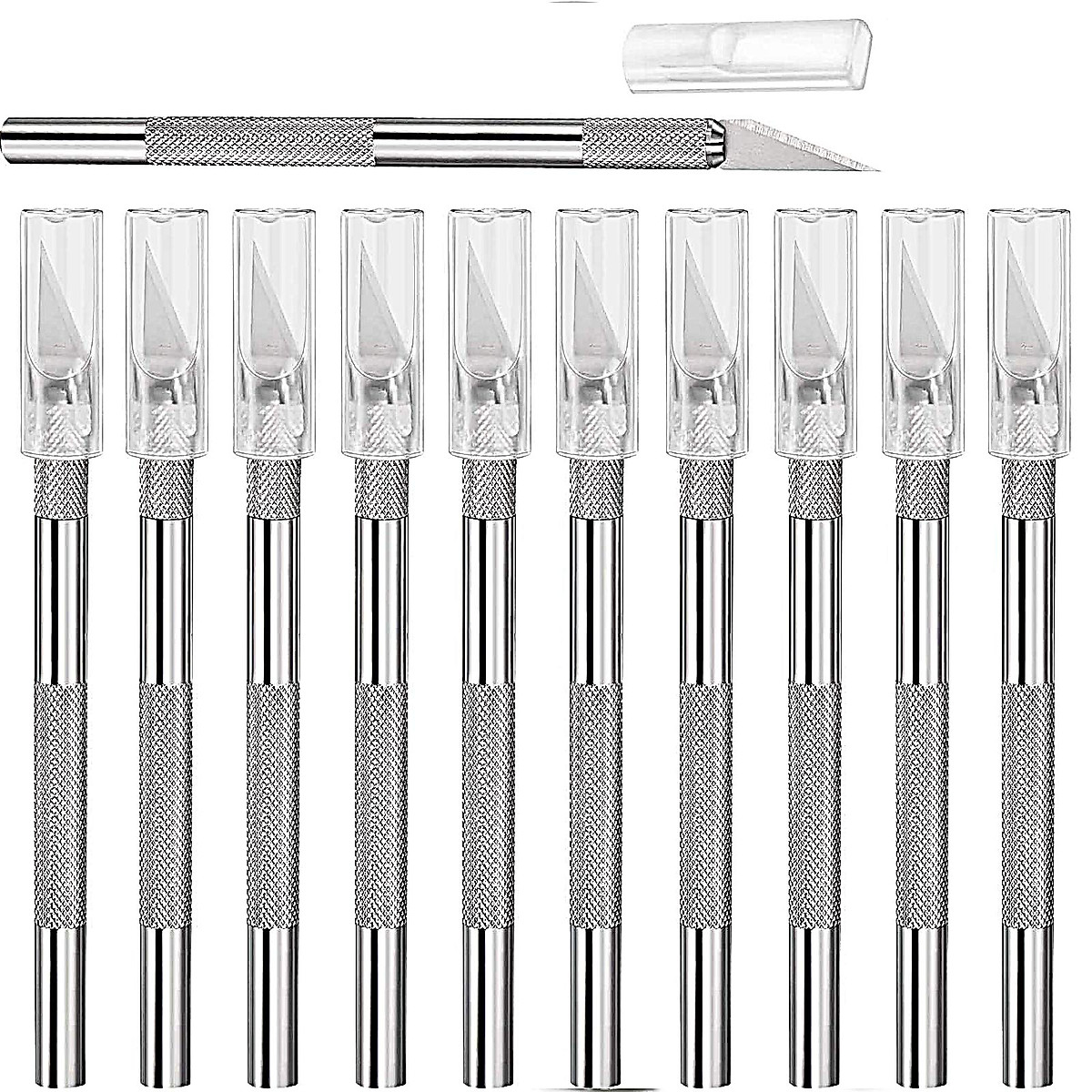 15 Packs Hobby Knife Precision Knife Set, Stainless Steel Precision Cutter Refill Craft Knife for Phone Repair, Art, Hobby, Scrapbooking, Stencil (Silver)