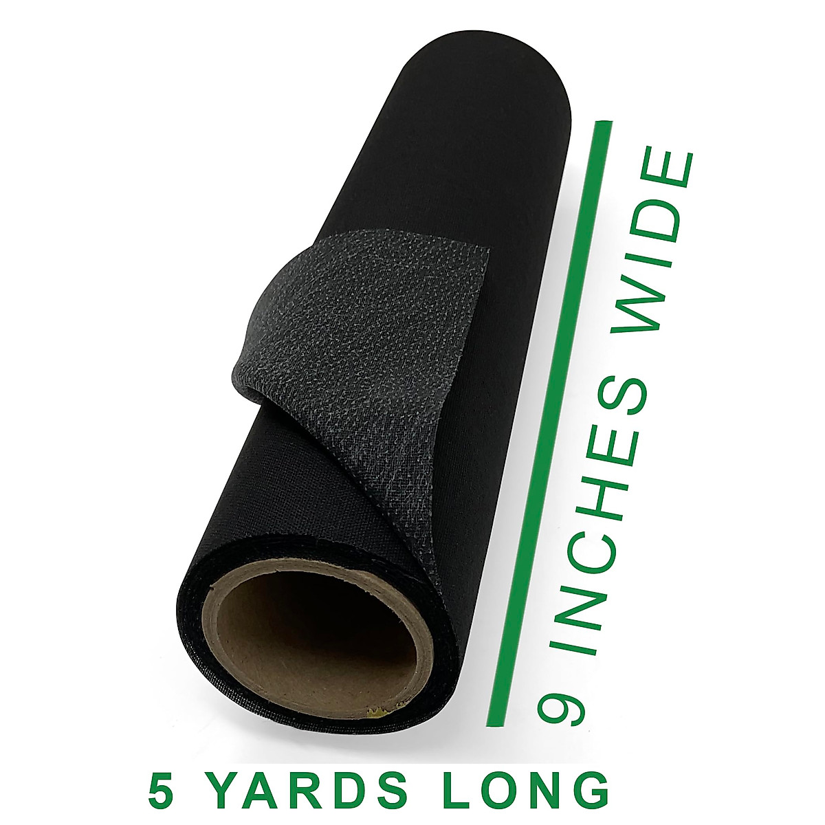 H.B.I. PRODUCTS 9" x 5 yd Fusible Black 100% Cotton Woven Iron On Interfacing, for Crafting, Quilting, Sewing, Shirt Plackets, Dresses, Collars, Cuffs and other DIY projects