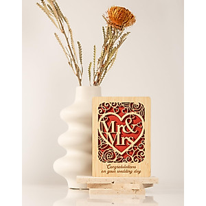 GiftChant Wedding Card, Bamboo Wedding Shower Card Gifts for Couples, Funny Bridal Shower Card for Bride To Be, Handmade Wedding Cards Congratulations for Bride and Groom, Mr Mrs Keepsake