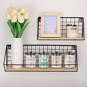 Tbestmax 4 Pack Qtip Holder with Wood Lids, 10oz Clear Bathroom Organizer Accessories Storage Containers Plastic Letter Apothecary Jars for Cotton Ball, Cotton Swab, Floss