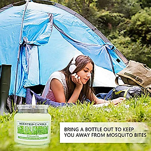 Soyyla Citronella Candles Outdoor and Indoor, 4 Packs of 4 oz Portable Glass Jar Candle, Natural Soy Wax Off Candles Set for Home Patio Camping Beach Themed Gifts