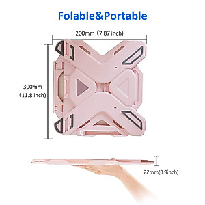 Viwind Laptop Stand for Desk,Ergonomic Adjustable Computer Stand Riser,Portable Notebook Holder Mount Tablet Elevator with Heat-Vent&Phone Stand for MacBook,Dell,Thinkpad,More 10-15.6" Laptop-Pink