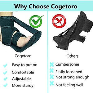 Cogetoro Upgraded Plantar Fasciitis Splint Night, Dorsal Night Splint Plantar Fasciitis Support, Foot Brace Plantar Facilities Night Splint, Achilles tendoniti Night Splint (Black, Fit Most)
