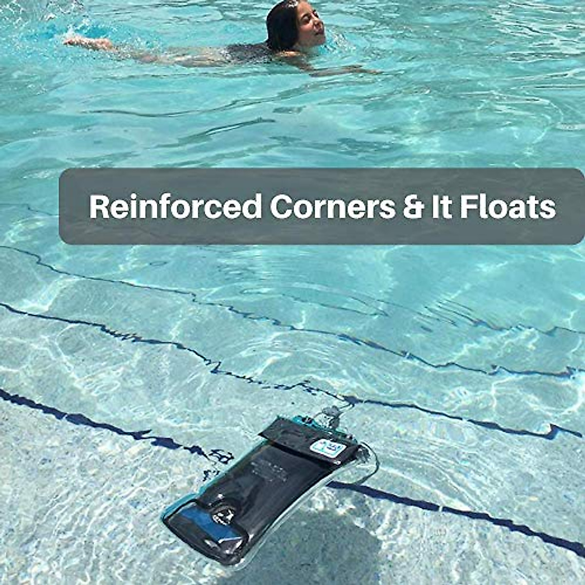 AquaVault 100% Waterproof Floating Smart Phone Case & Money Pouch - Fits All Phones - Made from Premium Heavy Duty PVC for Added Drop Protection - Includes Adjustable Neck Strap Black